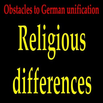 Obstacles to german unification religion | PPTX