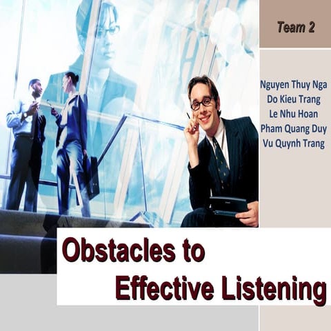 Obstacles to ineffective listening(w3) | PPT