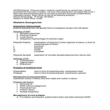 Obstetric Emergencies | PDF