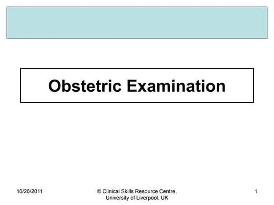 Obstetric physical examination | PPT | Pregnancy | Reproductive Health