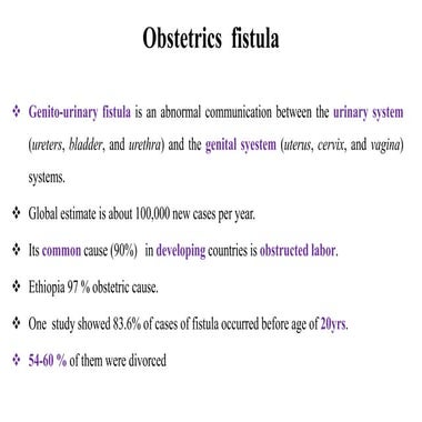 Urinary Tract Fistulas -(VVF) Etiology, Diagnosis, Management | PDF