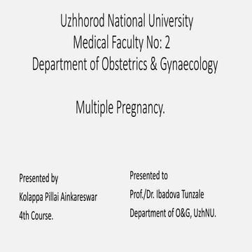 Multiple Pregnancy-Obstetrics presentation. | PPT