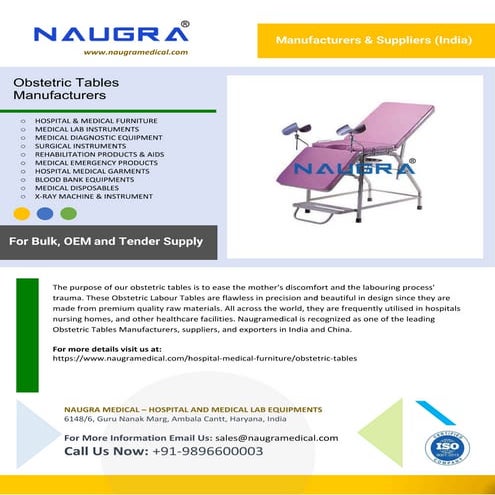 Obstetric Tables Manufacturers | PDF