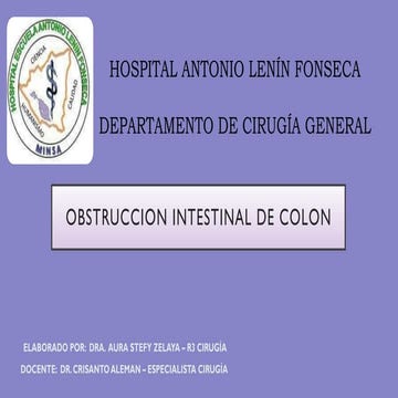 OBSTRUCCION INTESTINAL DE COLON 2. OBSTRUCCION INTESTINAL DE COLON | PPTX