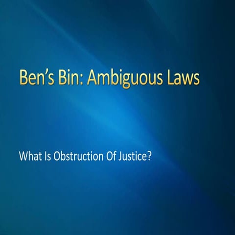 Obstruction of justice | PDF