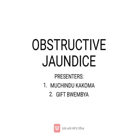 Obstructive Jaundice presentation for surgery | PDF