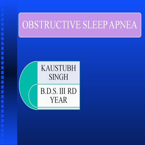Obstructive sleep apnea | PPT