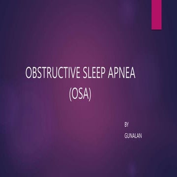 Obstructive Sleep Apnea A Type Of Sleep Disorder Ppt