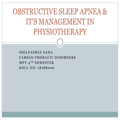 Obstructive sleep apnea | PPTX