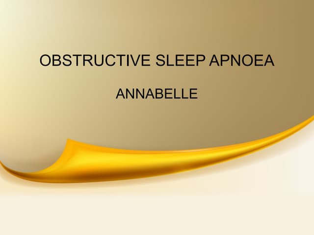 Sleep Apnea Presentation | PPT