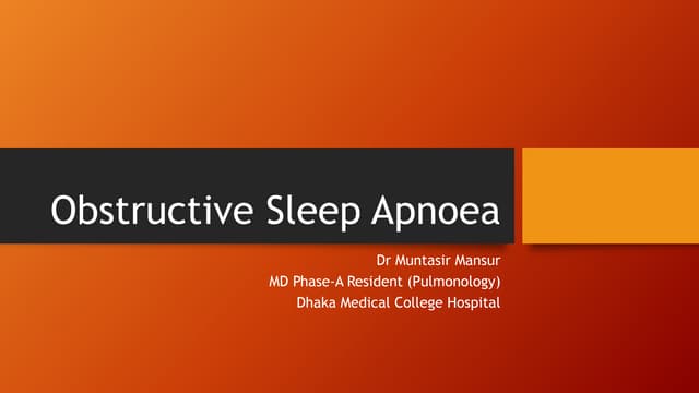 Sleep Apnea Presentation | PPT