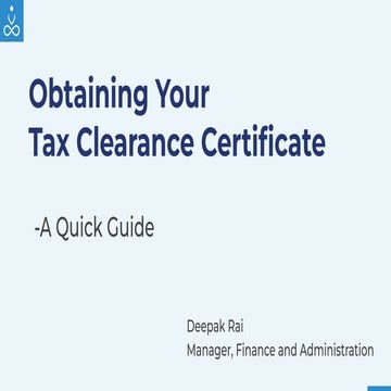 Obtaining Your Tax Clearance Certificate_ A Quick Guide | Deepak Rai ...