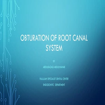 Obturation techniques | PPT