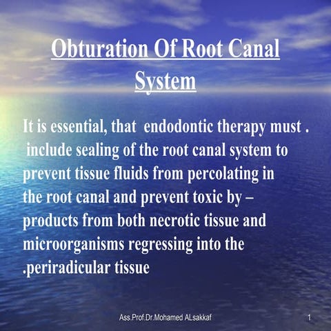 Obturation of root canal system | PPT