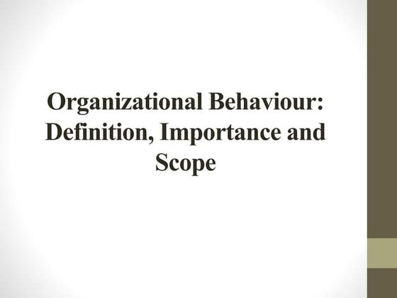 Different models of organisations behaviour | PPTX