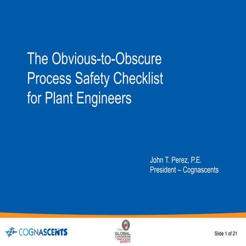 Obvious-to-Obscure Process Safety Checklist for Plant Engineers | PPTX ...