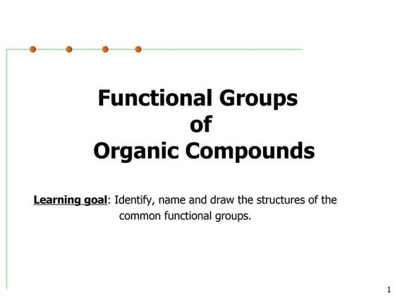 Functional groups | PPTX | Chemistry | Science