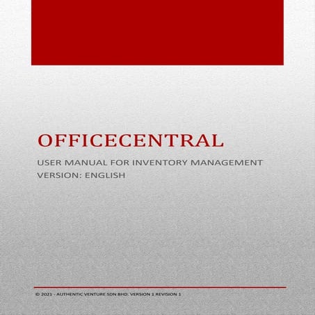 OfficeCentral User Manual for Inventory Management (English) V1R1 | PDF