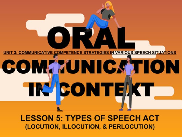 Types of speech act | PPTX