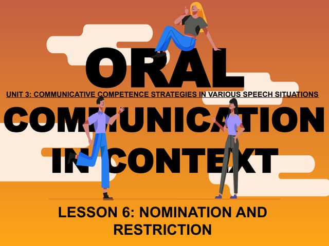 ORAL COMMUNICATION IN CONTEXT GRADE 11 S | PPTX