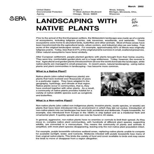 Landscaping with Native Plants | PDF