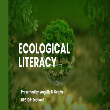 ECO-LITERACY_ECOLOGICAL LITERACY_PPT_SCHOOL PURPOSES | PDF