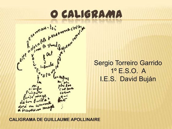 Caligrama iñaki portos iglesias 1º eso b | PPTX