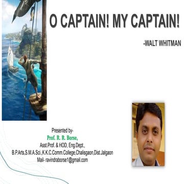 o captain my captain poem by Walt Whitman | PPTX