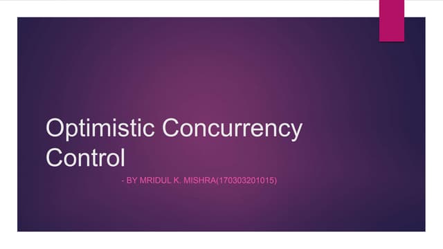 Optimistic concurrency control in Distributed Systems | PPT Optimistic concurrency control in Distributed Systems | PPT