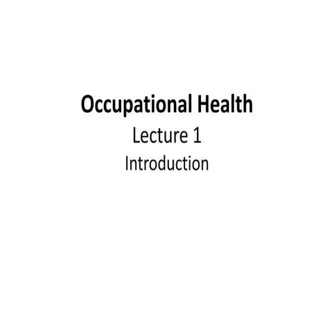 Occupational health and safety management | PPT