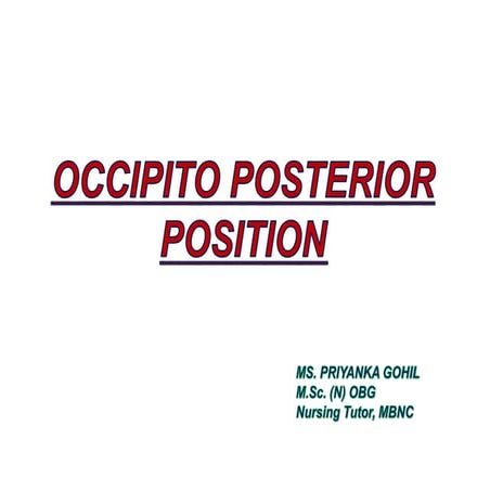 Occipito posterior position | PPTX