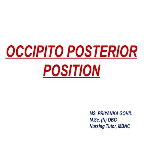 Occipito posterior position | PPTX