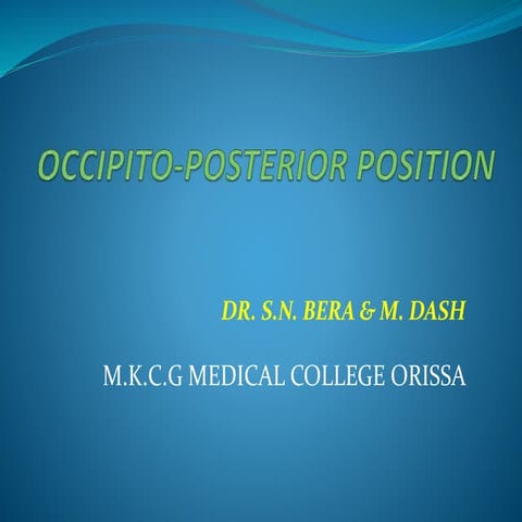 Occipito posterior position | PPTX