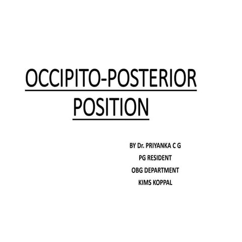 Occipito posterior position | PPTX
