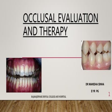 Occlusal evaluation and therapy | PPTX