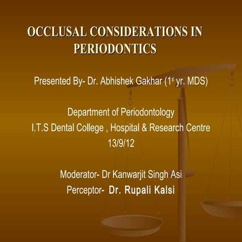 Occlusion in Periodontics | PPT