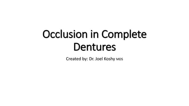 Balanced occlusion - Prosthodontics | PPTX