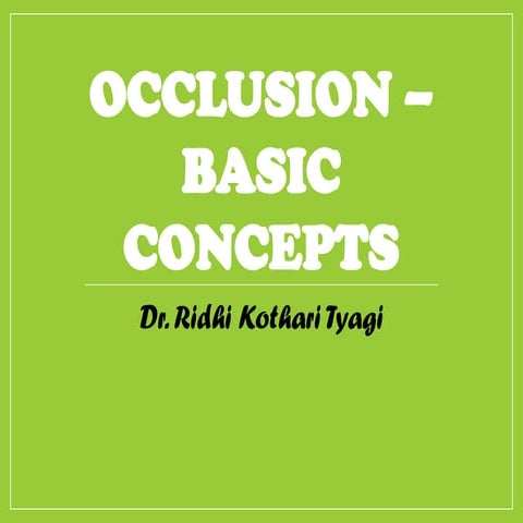 Occlusion – Basic concepts presentation | PPT