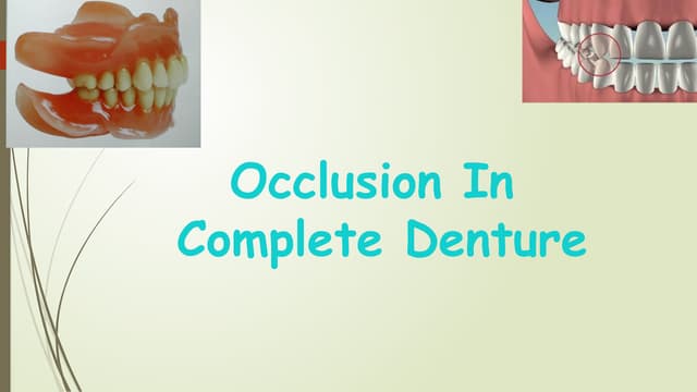 Balanced occlusion - Prosthodontics | PPTX