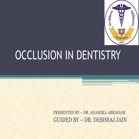 Occlusion In Dentistry Ppt