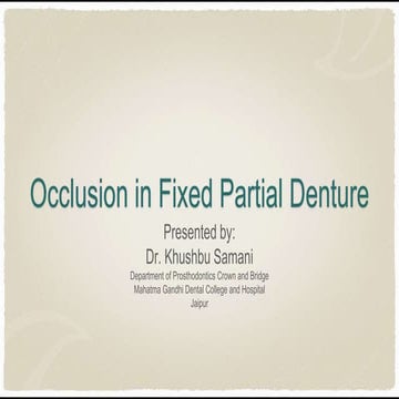 Occlusion in fixed partial denture | PPTX