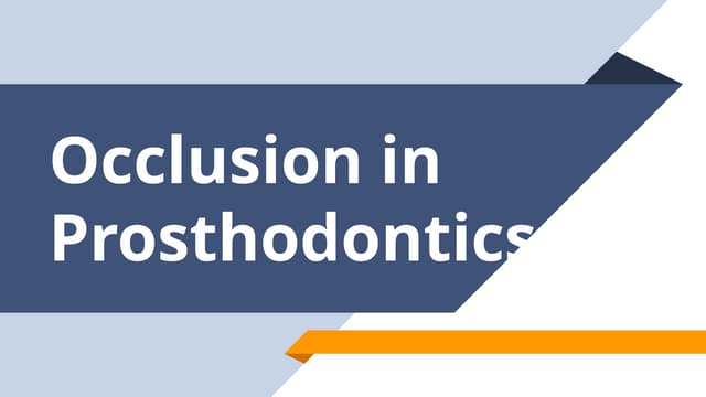 Occlusal equilibration - Kelly | PPTX