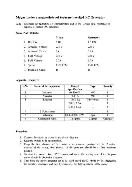 Mag ch of dc shunt generator | PDF