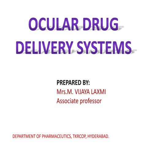ocular drug delivery systems | PPTX