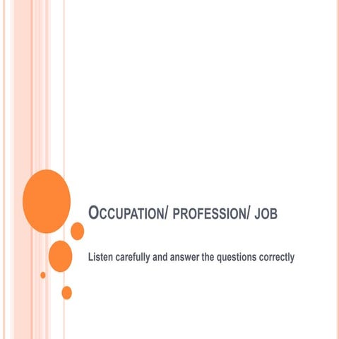 Occupation; job; profession | PPTX