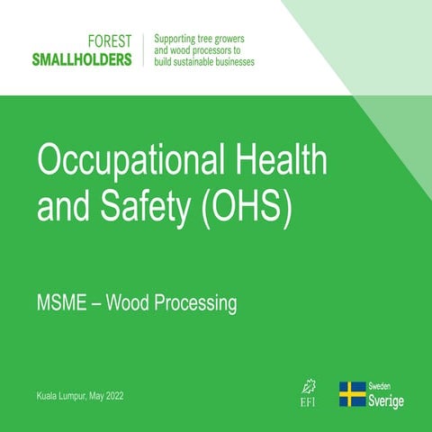 Occupational Health and Safety - Forest Smallholders | PDF