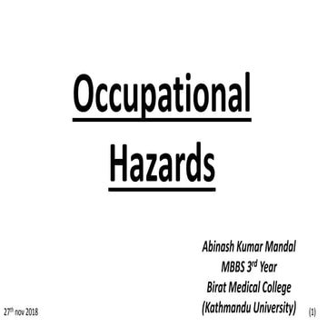 Occupational hazards | PPT