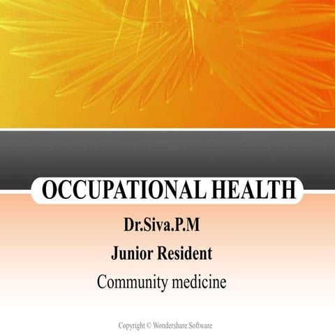 Occupational health hazards | PPTX