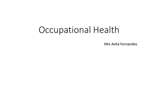 Occupational hazards | PPTX