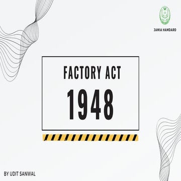 Factory Act 1948 with case study | PDF